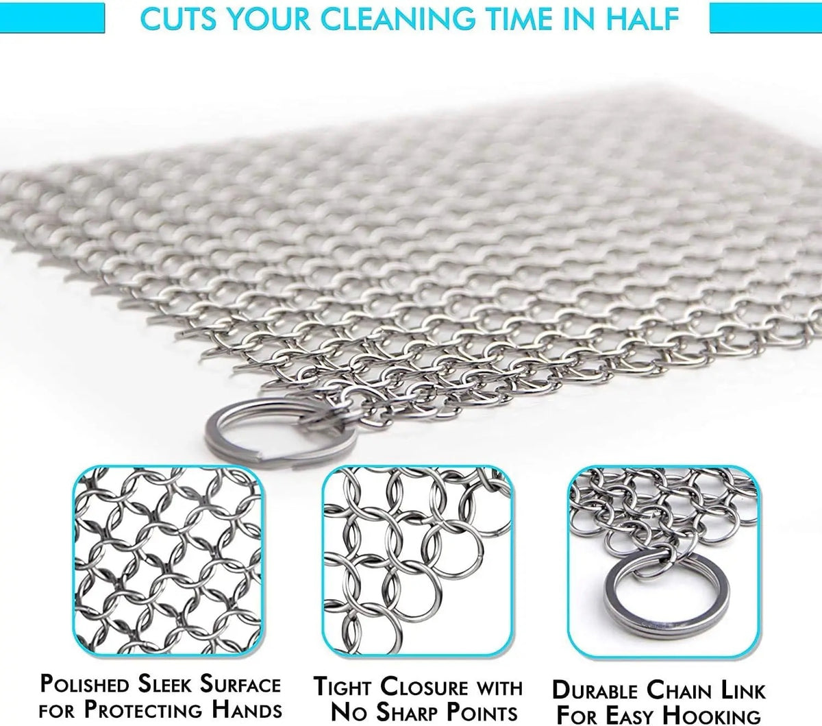 Stainless Steel Chainmail Scrubber - Perfect for Pizza Pans – Atlas ...